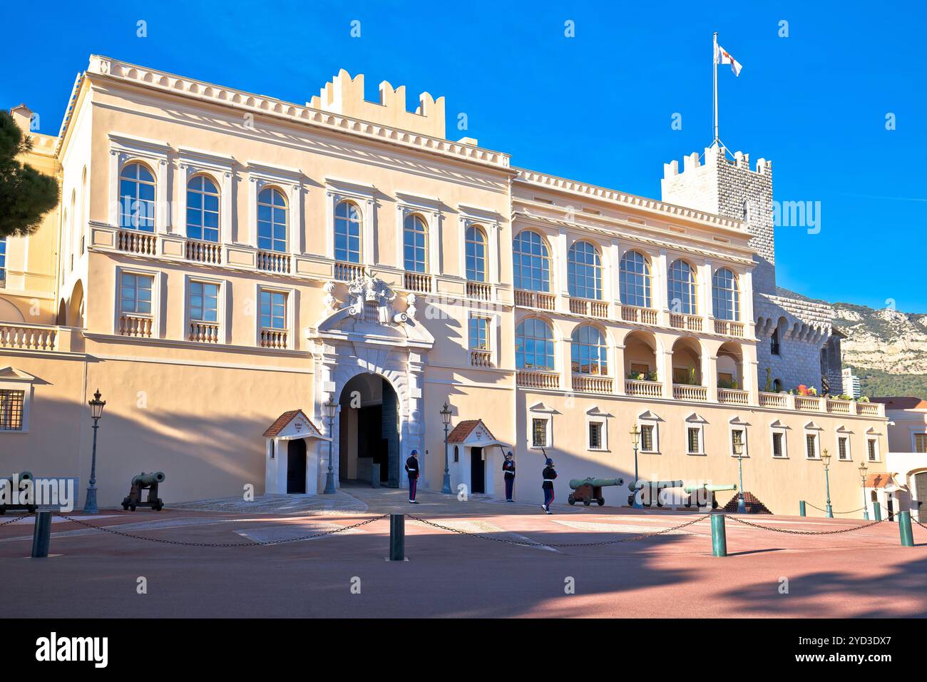 Prince palace and old town on the hill in Principality of Monaco Stock ...