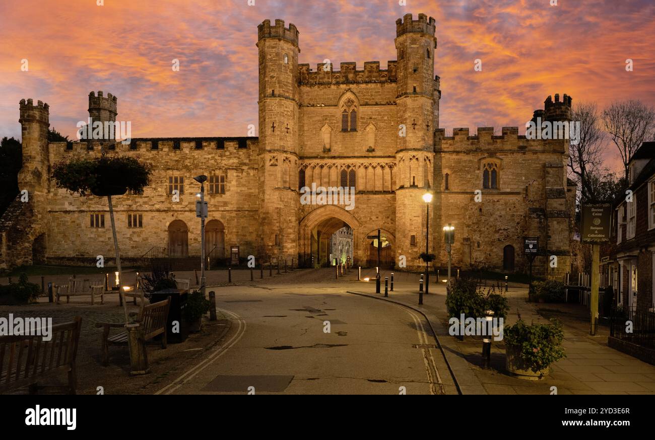 Gatehouse of Battle Abbey, Battle, East Sussex, England, UK Stock Photo ...