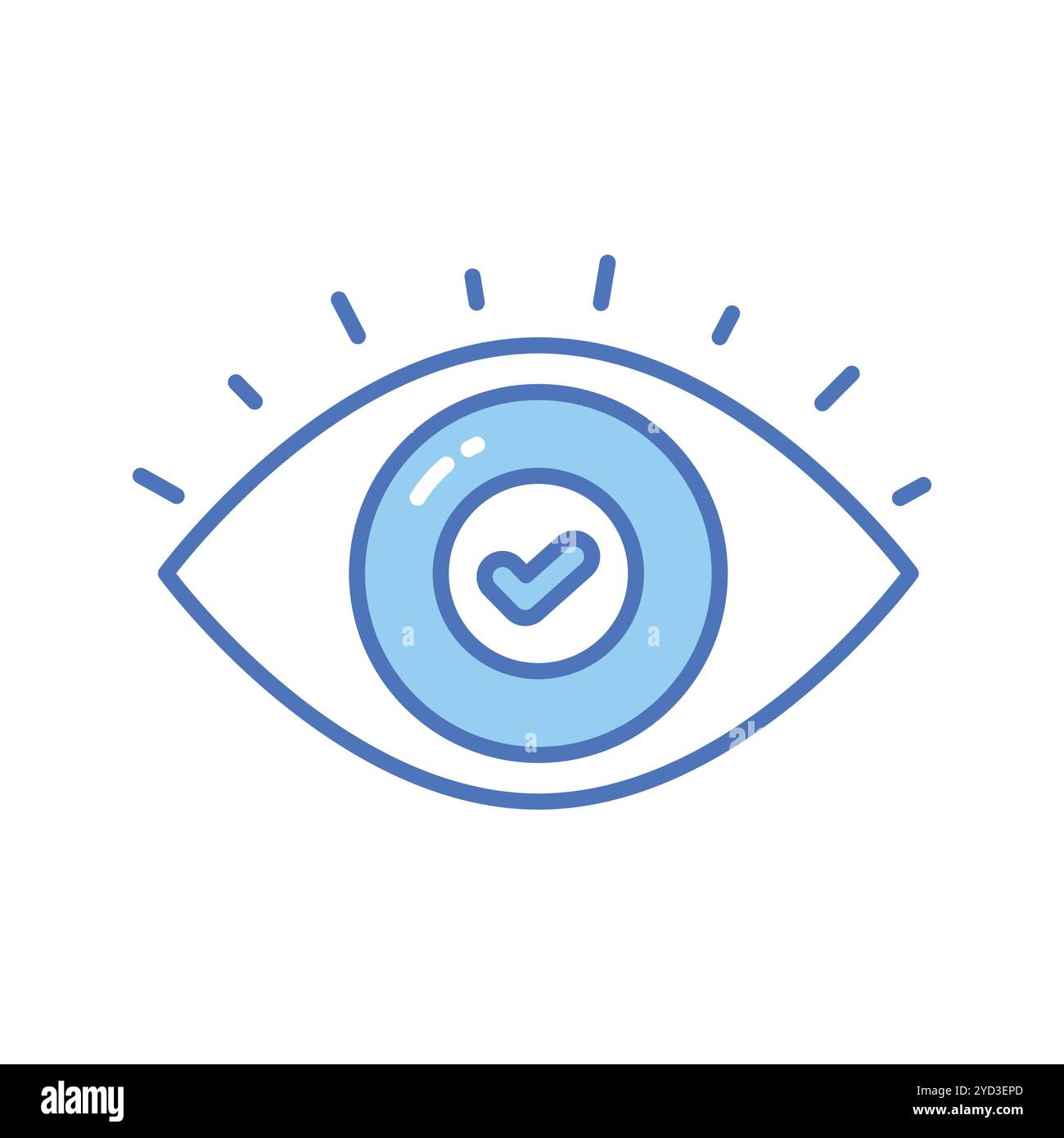 Check mark inside eye, trendy vector of business monitoring, editable ...