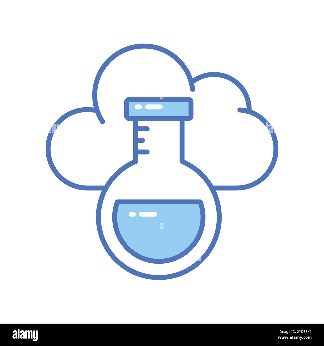 Cloud with flask showing concept vector of cloud experiment ...