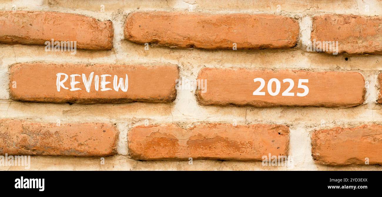 Planning review 2025 new year symbol. Concept words Review 2025 on ...