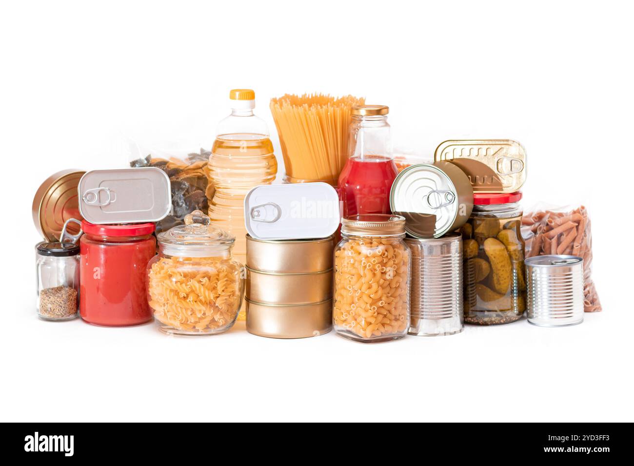 Food Reserves: Canned Food, Spaghetti, Tomato Juice, Pasta and Grocery ...