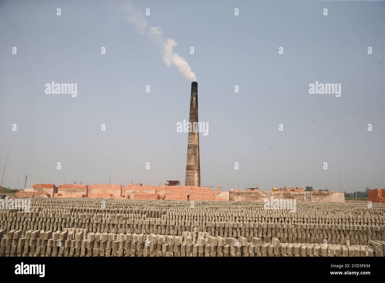 Workers working in a brick field in Dhaka, Bangladesh on October 25 ...