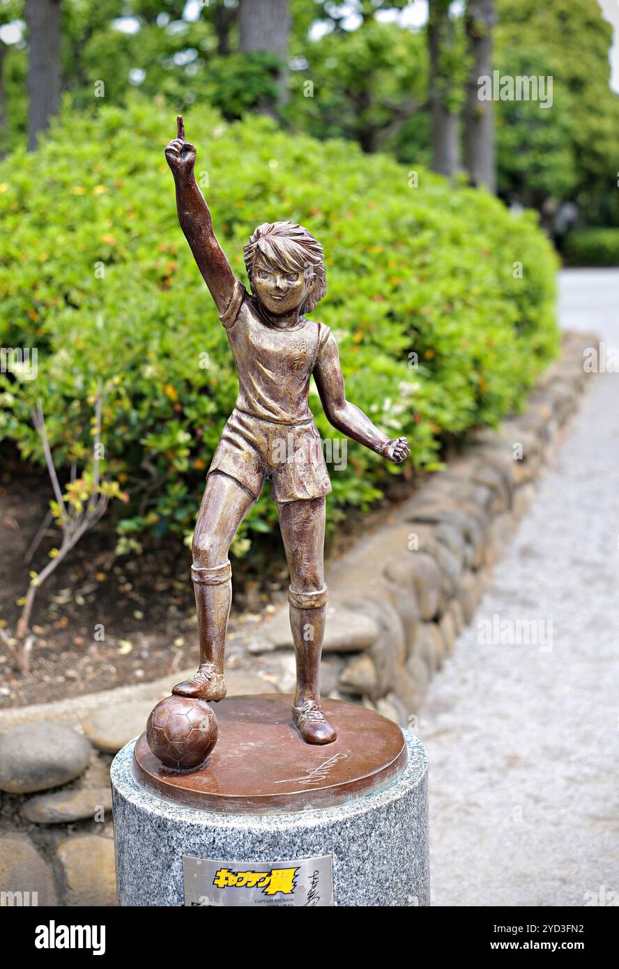 Japan, Honshu island, Kanto, Yotsugi, manga statue of Captain Tsubasa ...
