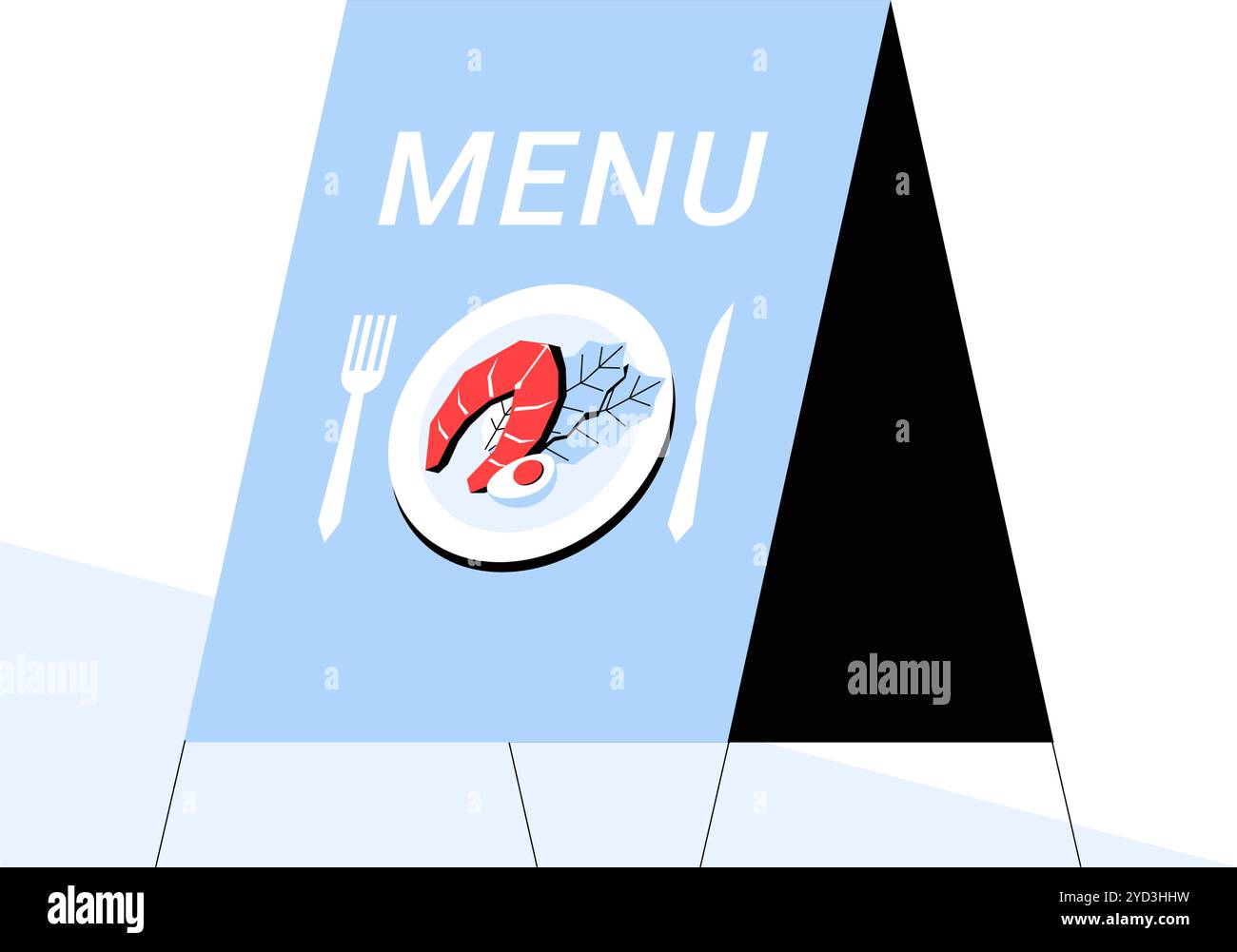 Menu Signboard With Lobster In Flat Vector Illustration Symbolizing ...
