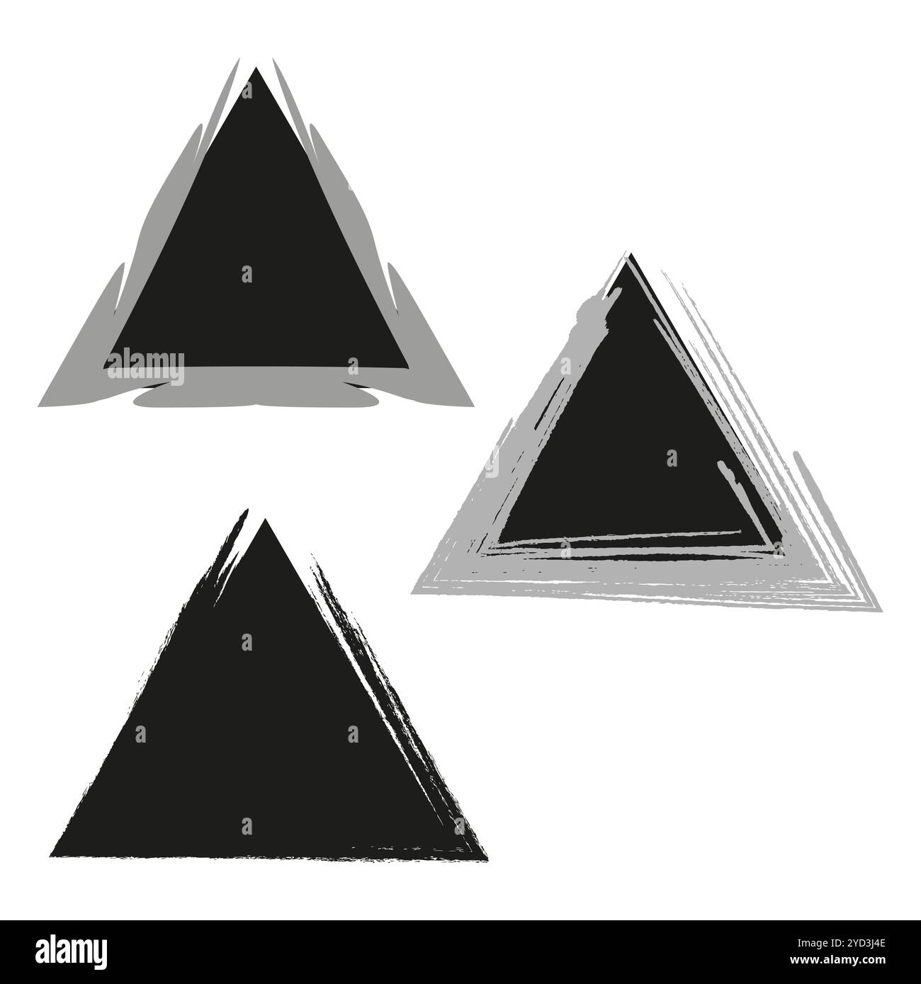 Grunge triangle icon. Abstract geometric symbol. Black triangular shape ...