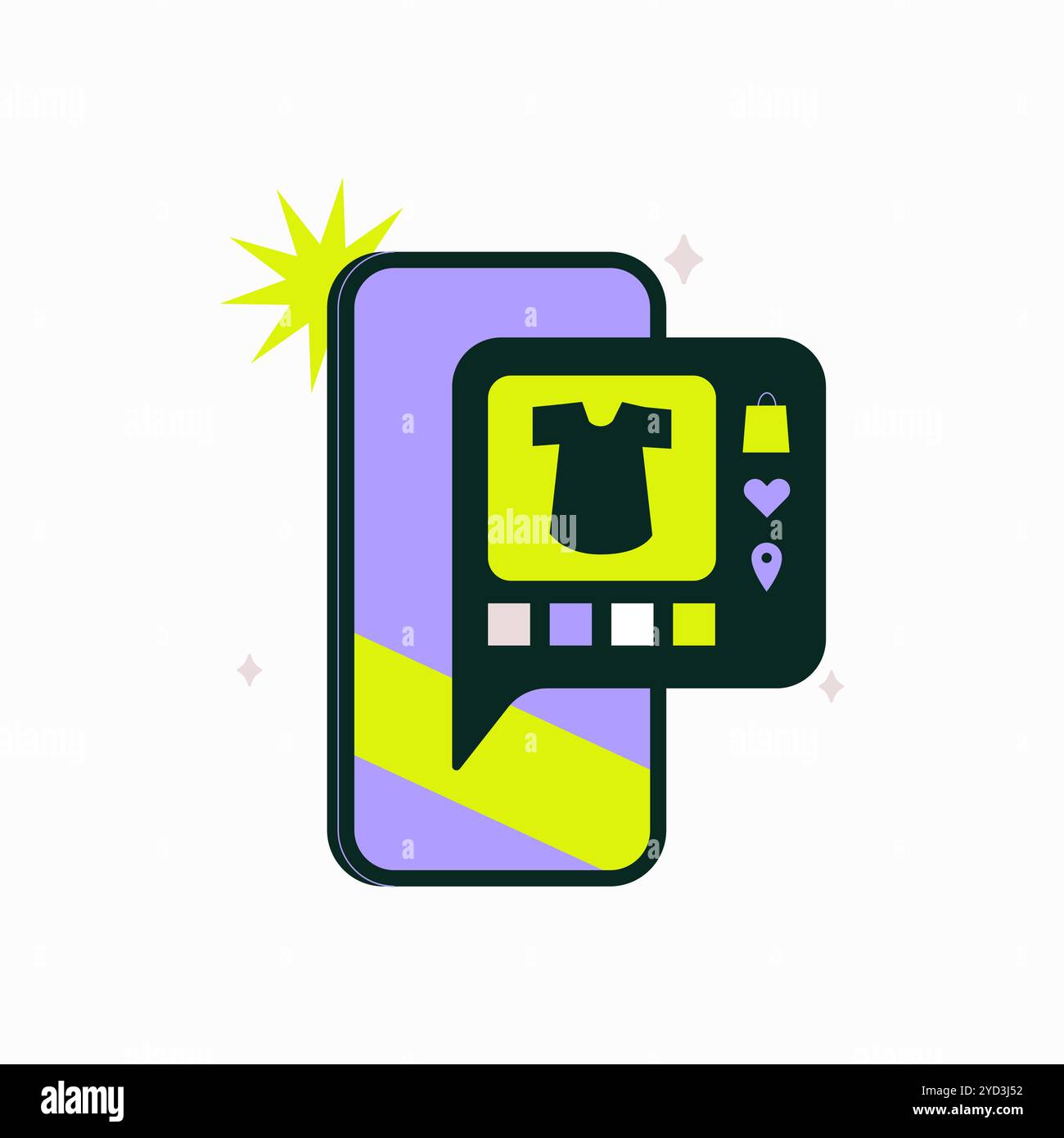 Smartphone With Clothing Purchase Interface In Flat Vector Illustration ...