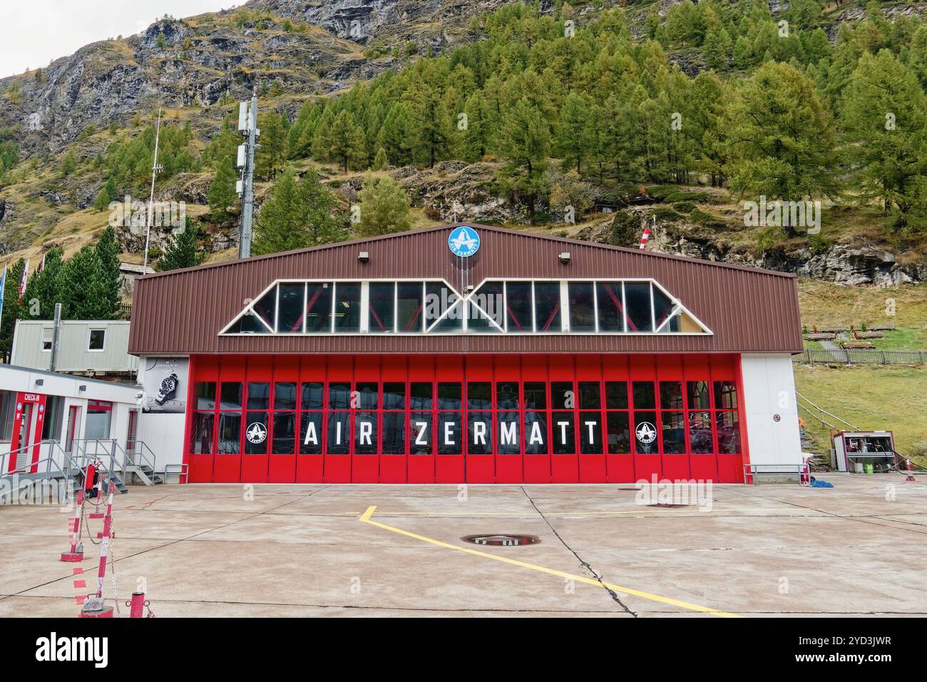 Air Zermatt in Zermatt, Wallis, Switzerland. Zermatt Heliport. Swiss ...