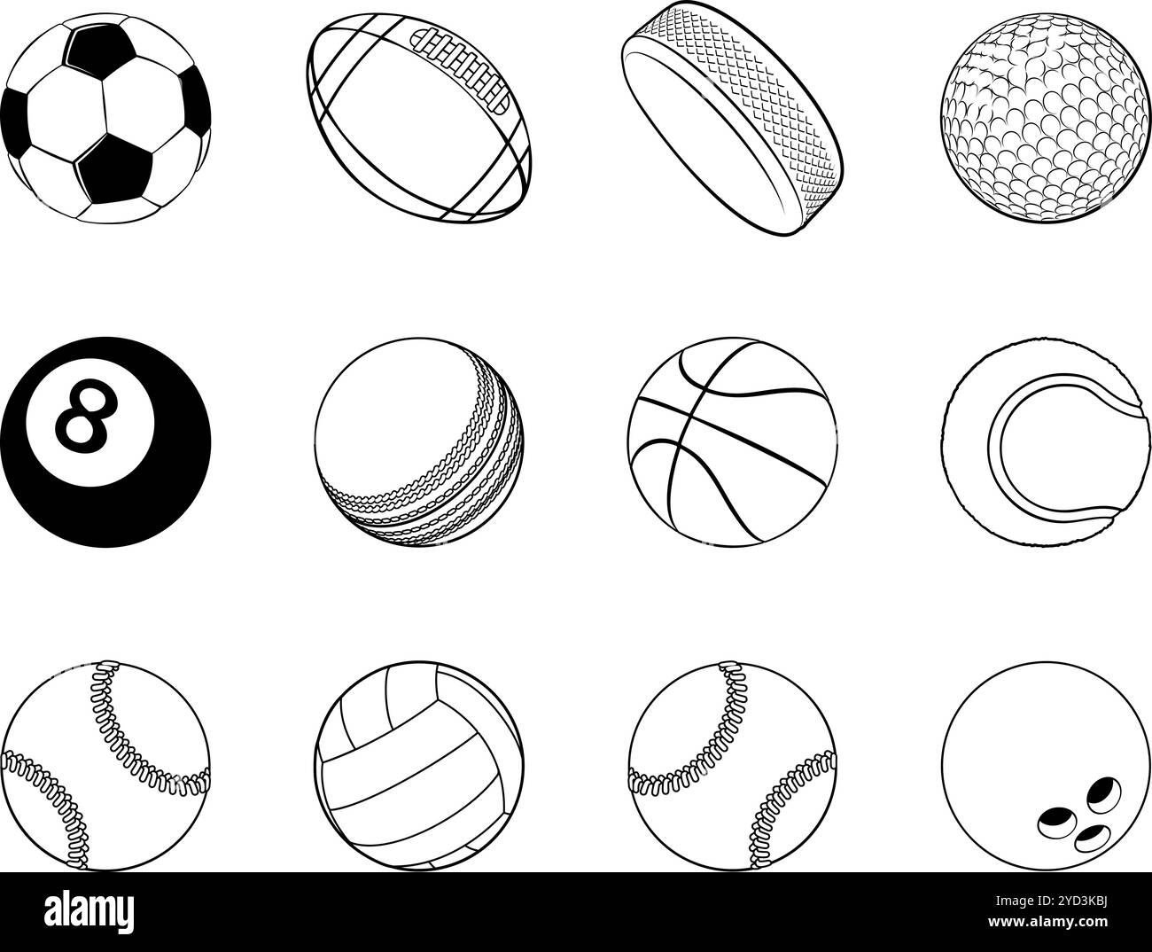 Sport Ball Set Sports Balls Cartoon Games Icons Stock Vector Image ...