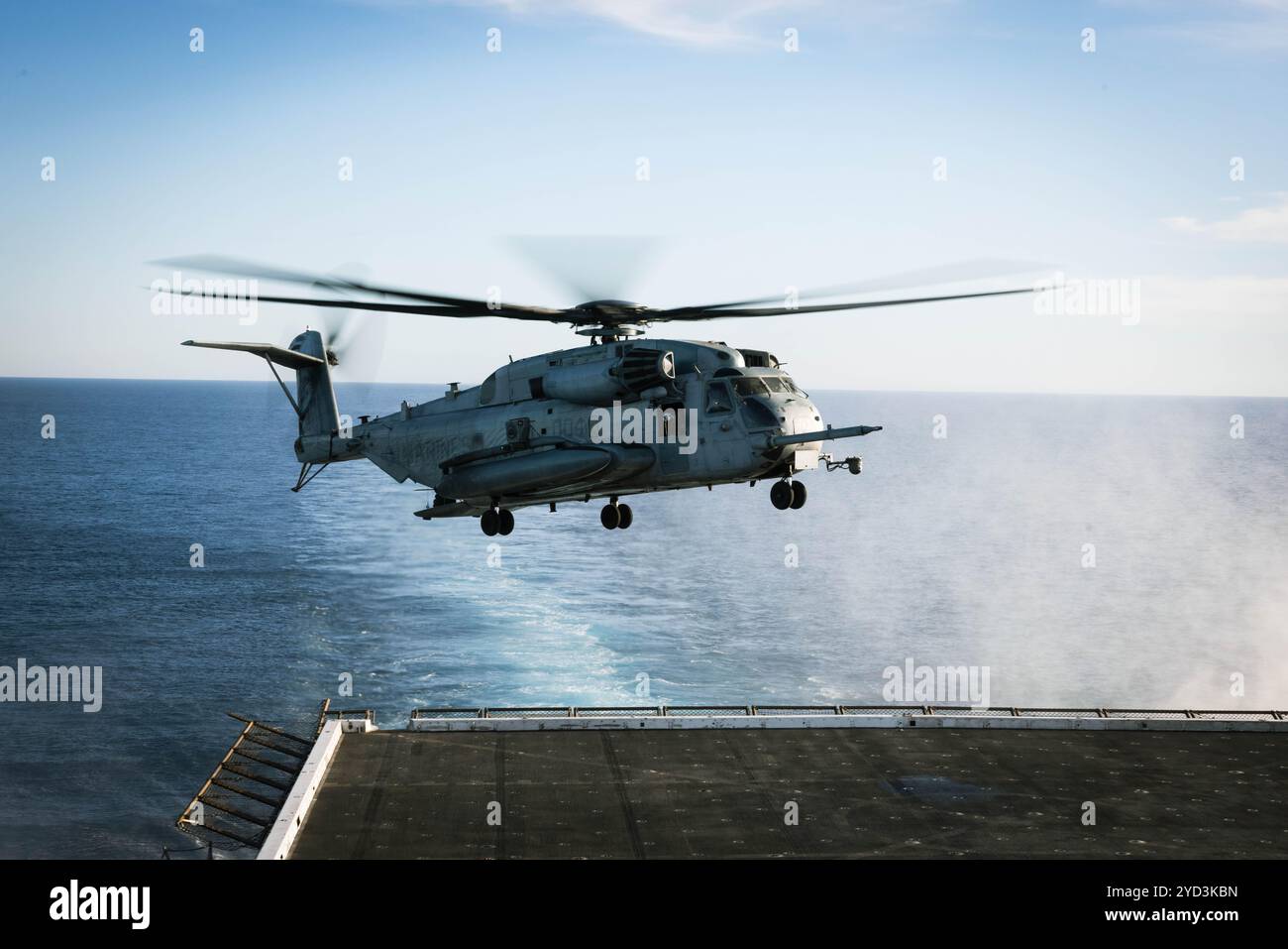 A U.S. Marine Corps CH-53E Super Stallion with Marine Heavy Helicopter ...