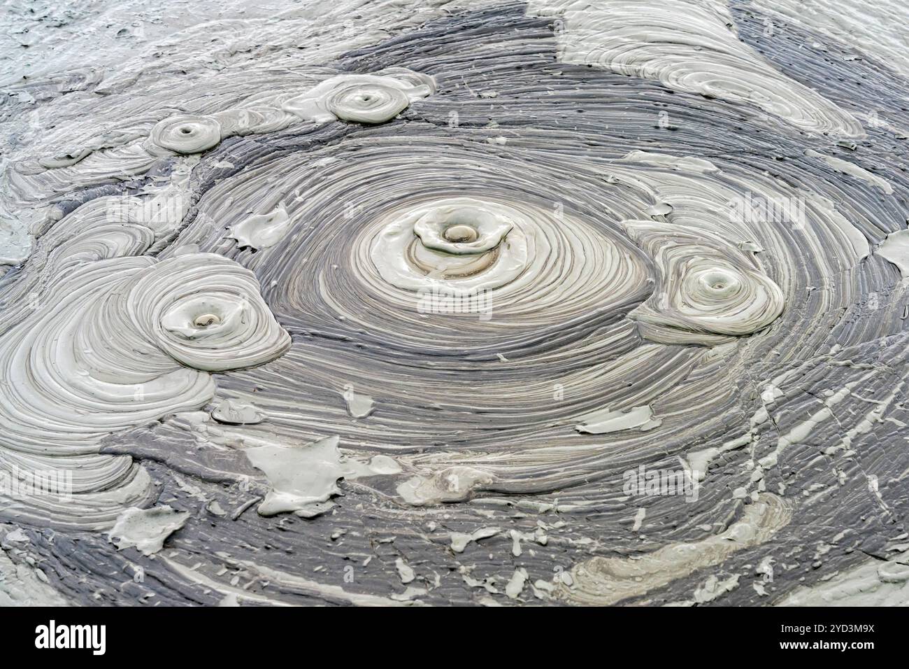 Bursting bubbling mud volcano in The Qobustan (Gobustan) National Park ...