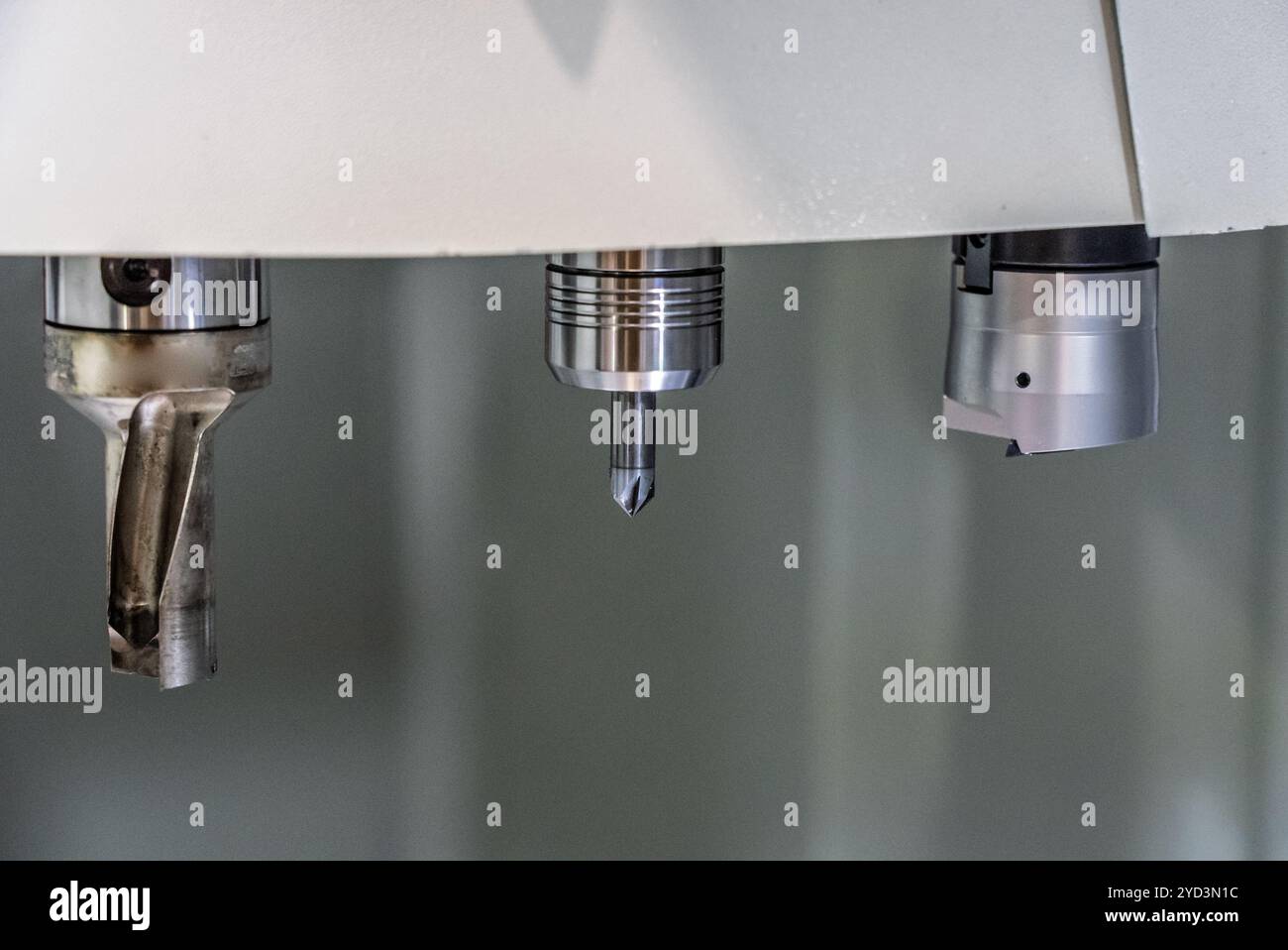 Tool magazine and interior of a CNC milling machine. Milling machining ...