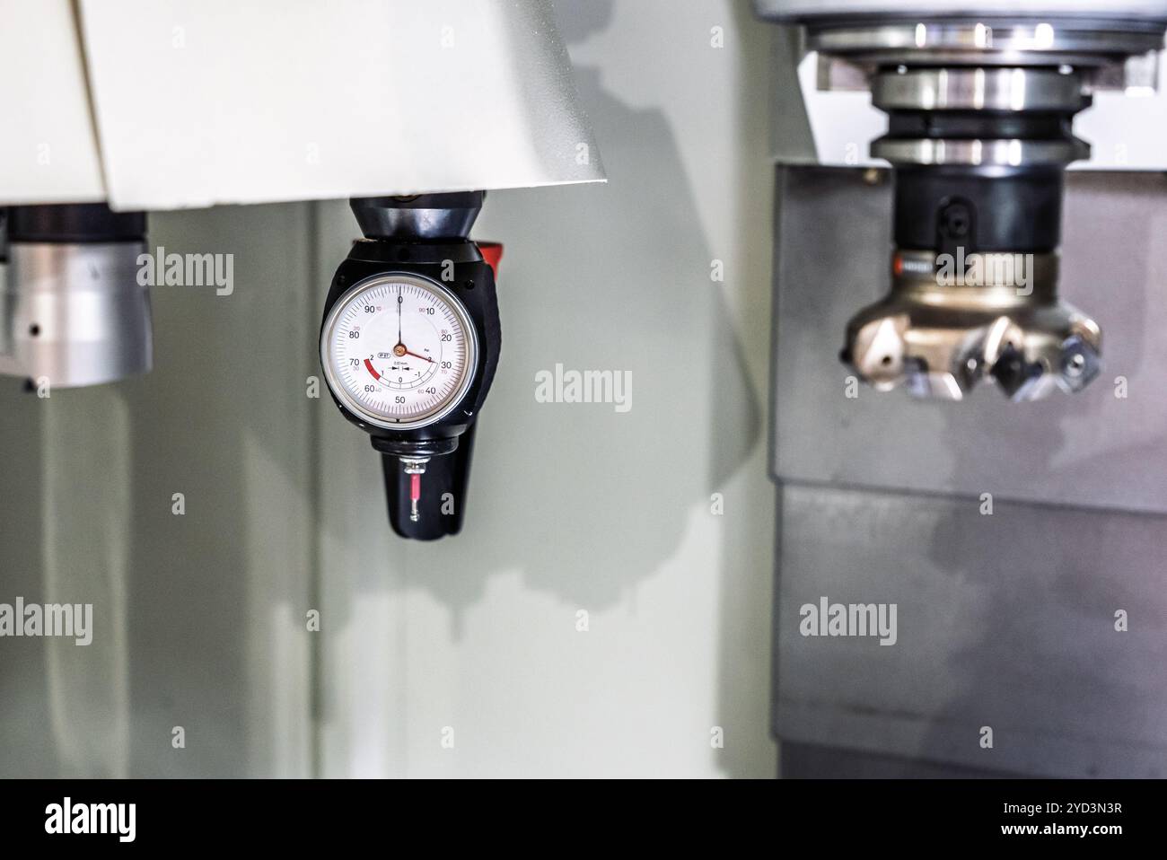 Tool magazine and interior of a CNC milling machine. Milling machining ...