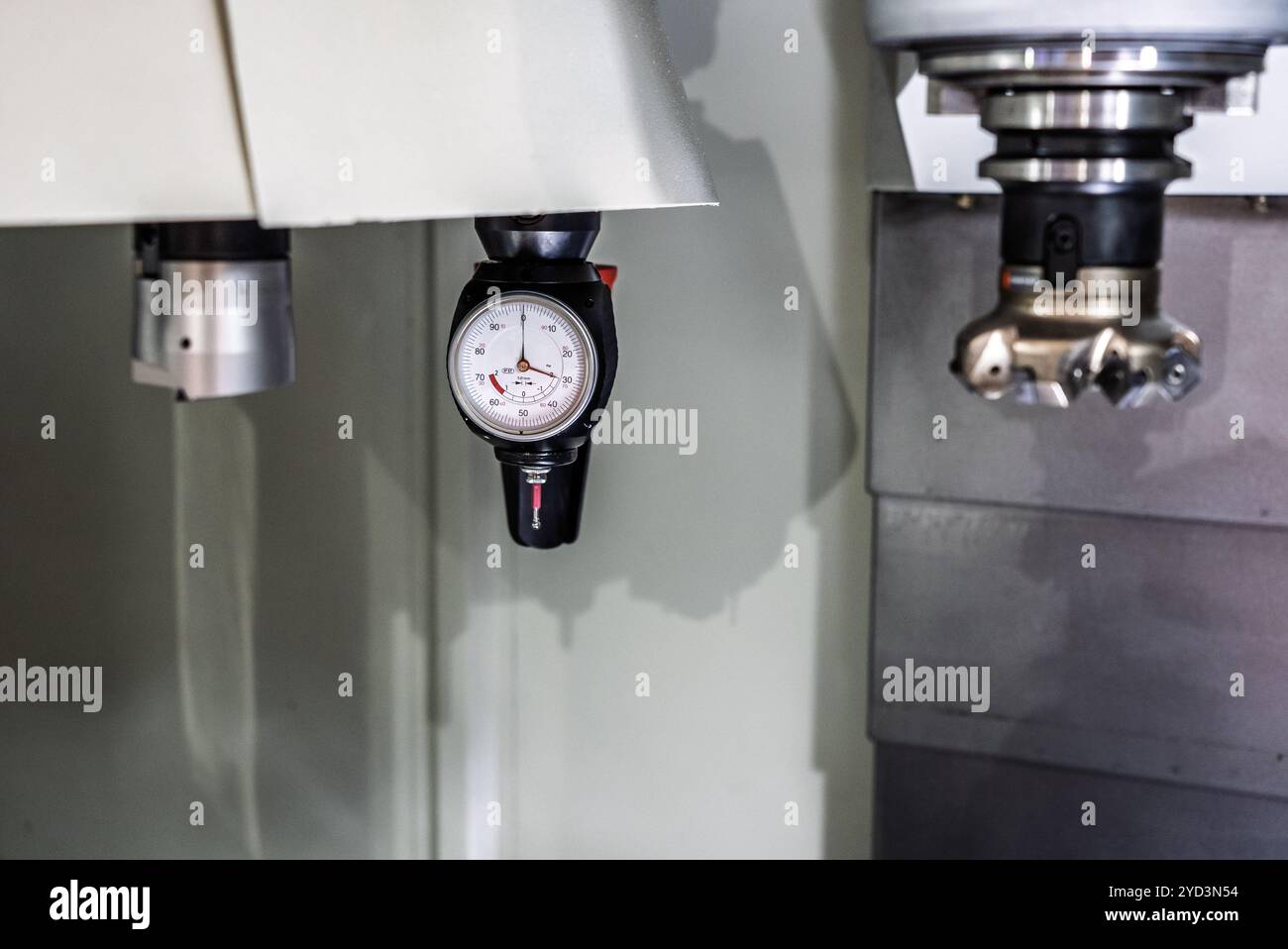 Tool magazine and interior of a CNC milling machine. Milling machining ...