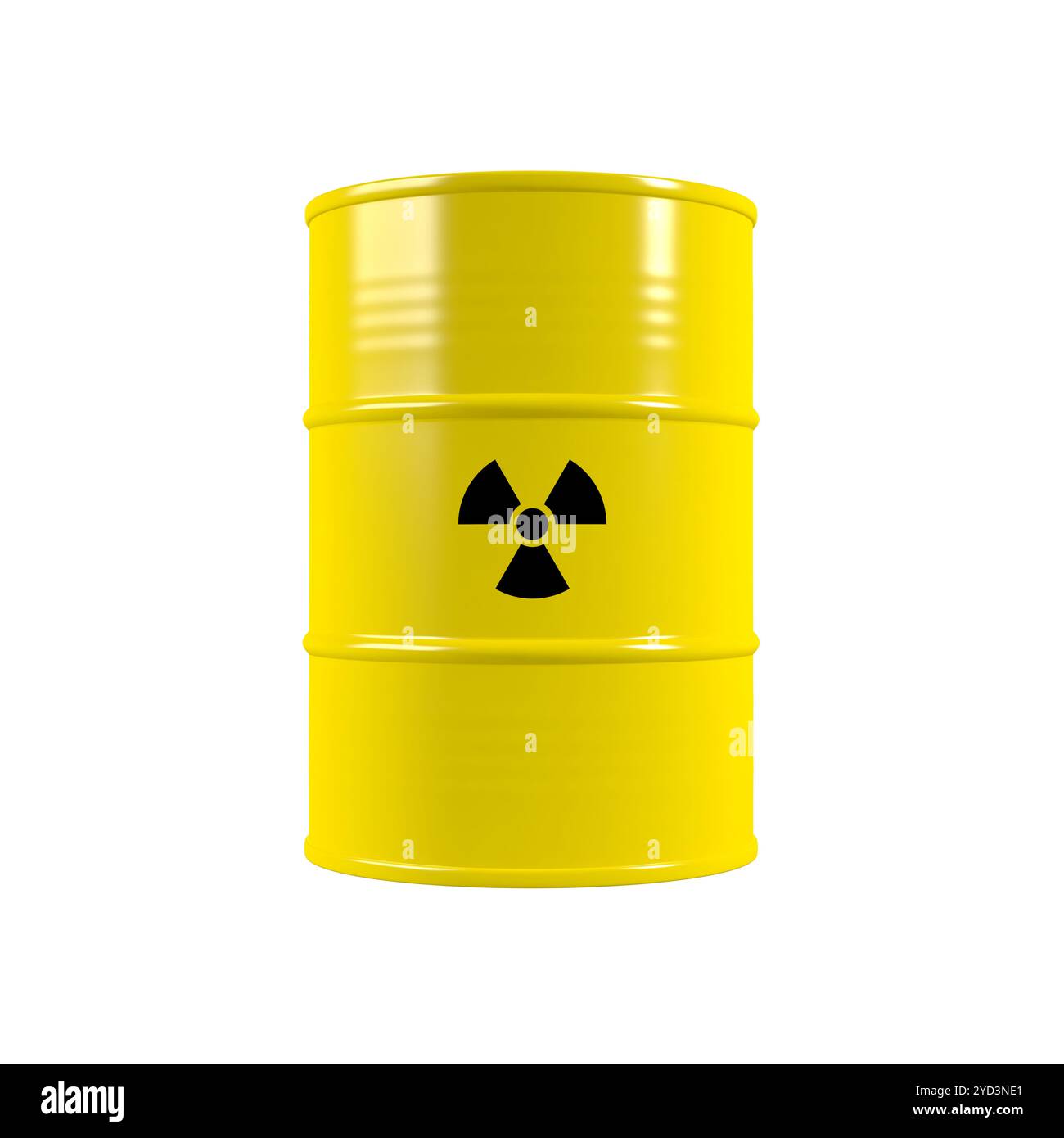 Yellow barrel with radioactive symbol. Isolated. 3d illustration Stock ...