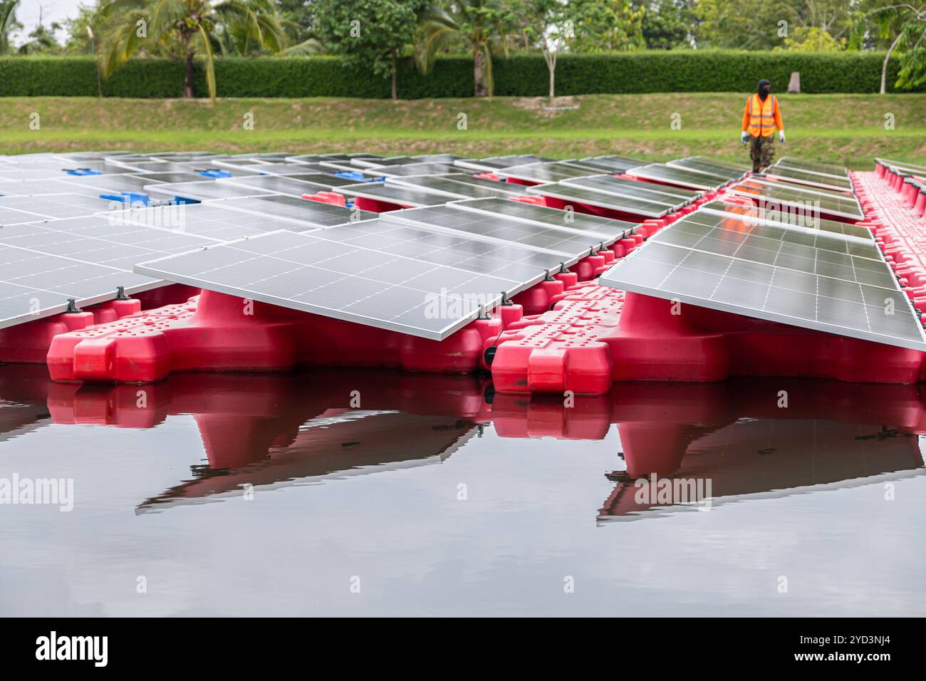 Floating Solar Panel. Solar photovoltaic panel PV System in Industry ...