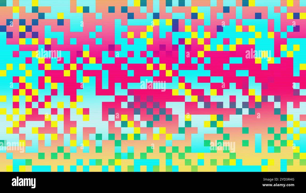 Abstract lo-fi 8-bit, 16-bit pixel noise texture pattern video screen ...