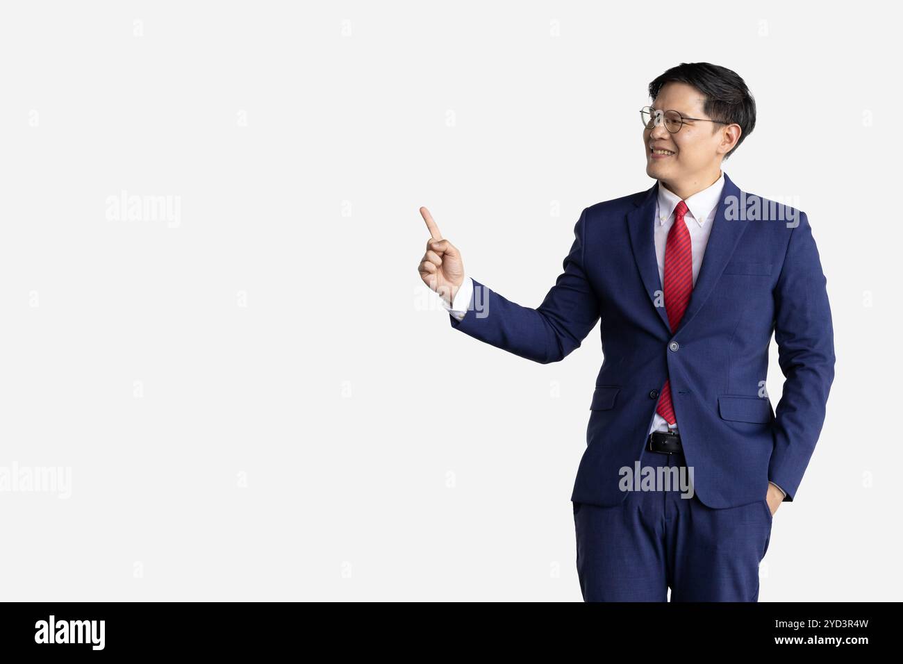 Businessman hand pointing isolated on white background. smart adult ...