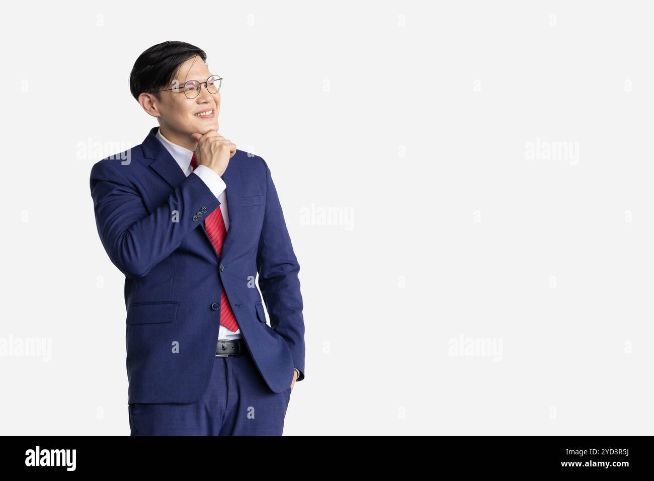 Businessman Asian model isolated on white background. Smart male in ...