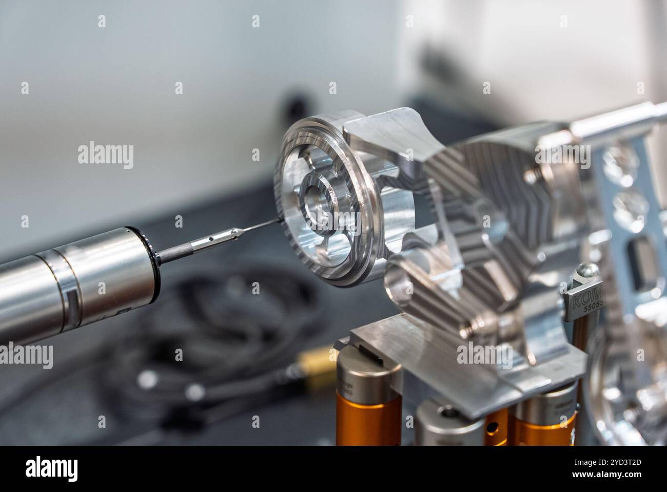 3d precision measurement on machine quality control parts. Measuring ...