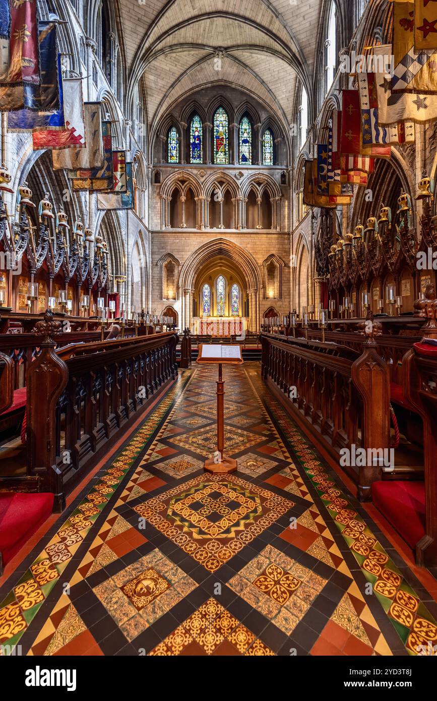 A vertical image of St. Patrick's Cathedral in Dublin showcases the ...