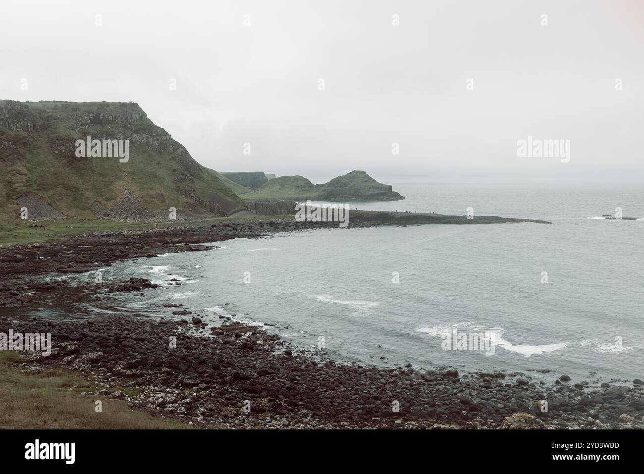 The dramatic basalt columns and green cliffs of the Giant's Causeway ...