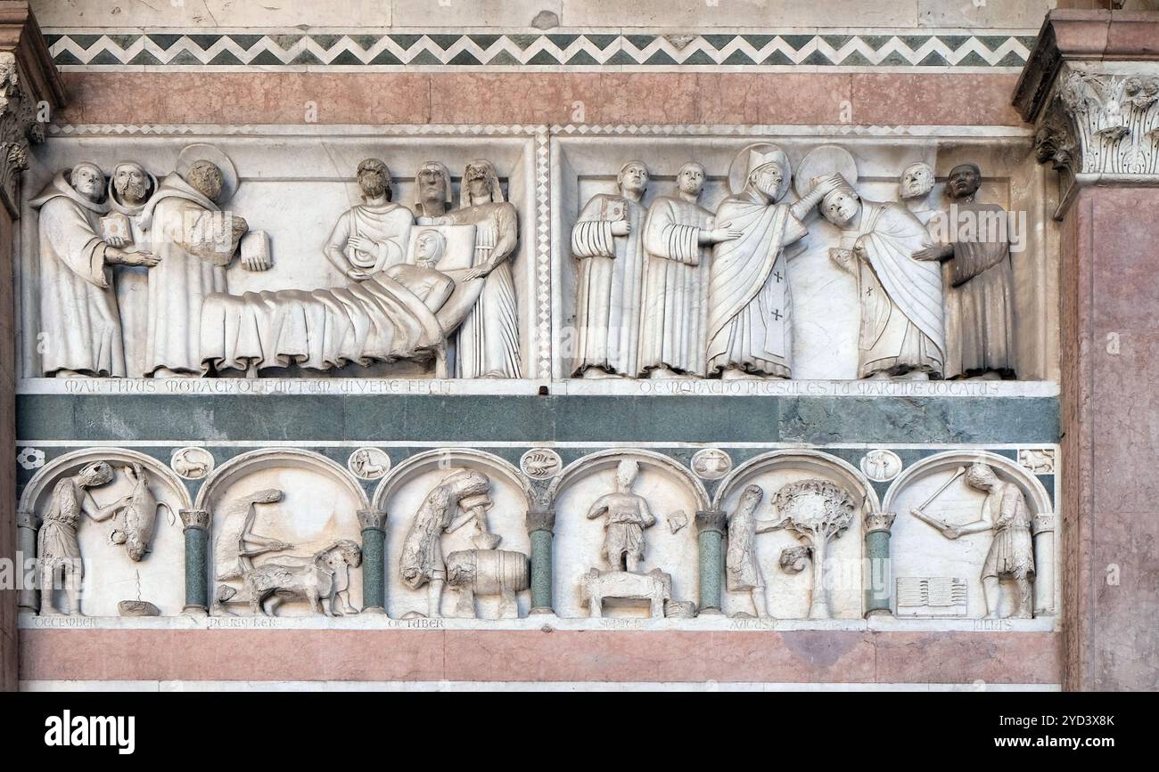 Detail of the bass-relief representing the Stories of St. Martin and ...