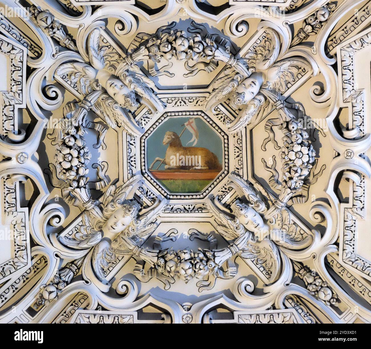 The Lamb og God, fragment of the dome of Salzburg Cathedral Stock Photo ...