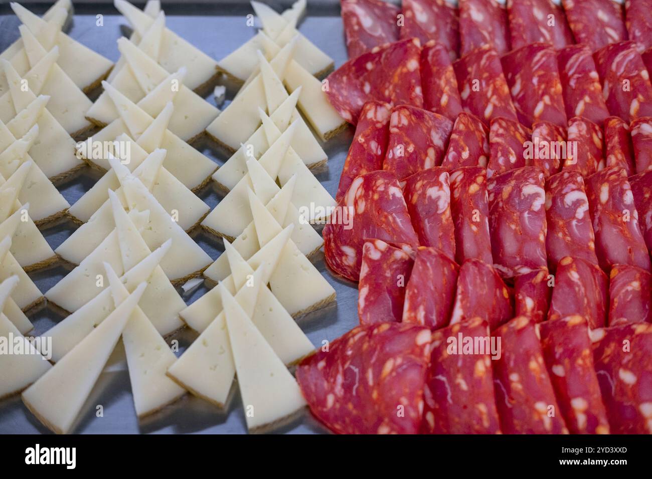 Catering platter prepared for an event with typical Spanish charcuterie ...