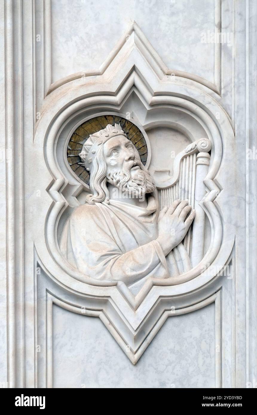 King David, relief on the facade of Basilica di Santa Croce (Basilica ...