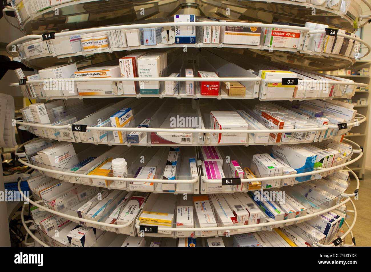 Medicine shelf in a pharmacy Stock Photo - Alamy