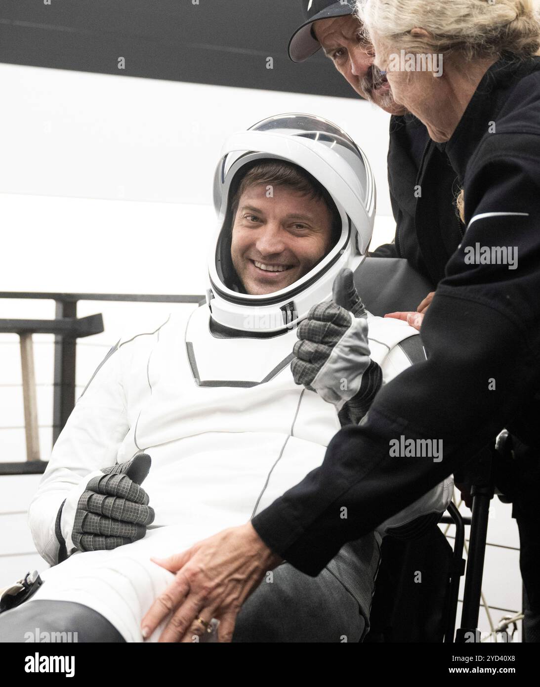 This photo provided by NASA shows NASA astronaut Matthew Dominick being ...