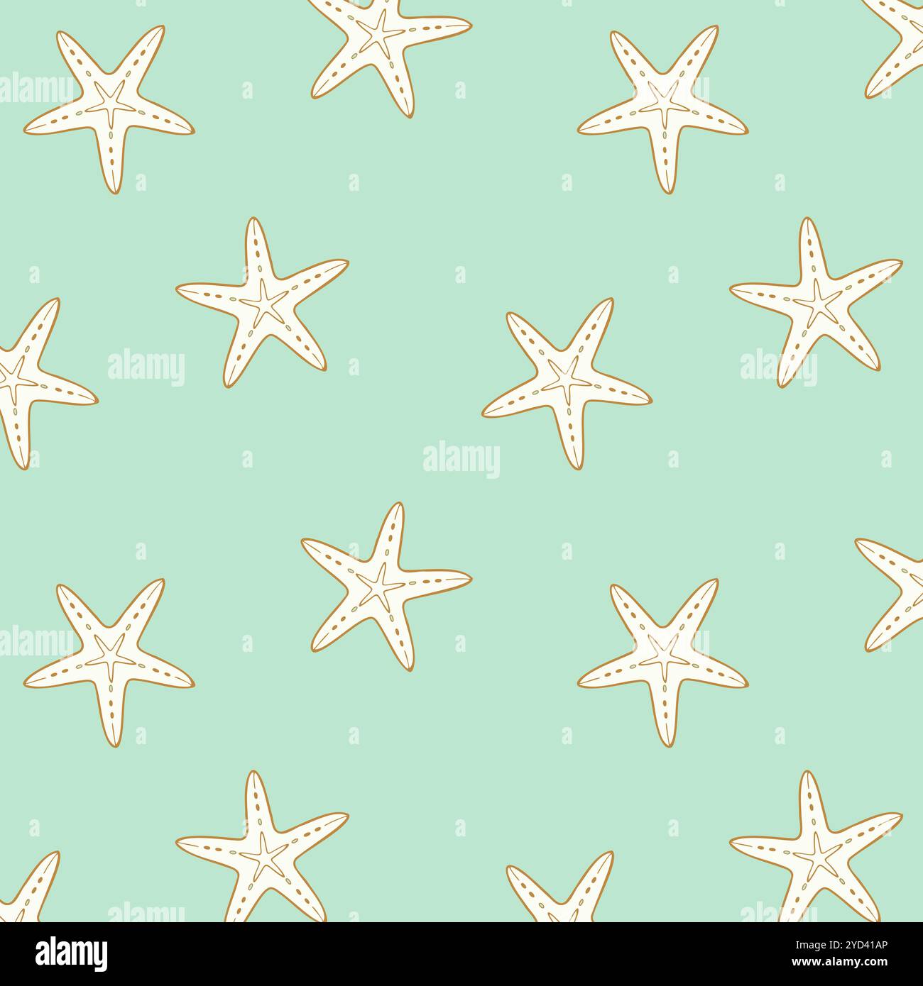 Starfish pattern on light mint background perfect for coastal-themed ...