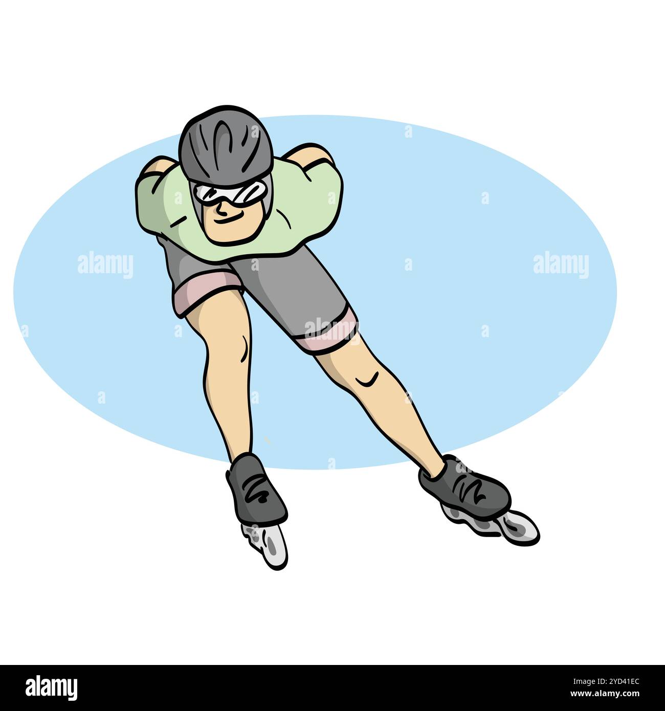 Roller blade player illustration vector isolated on white background ...