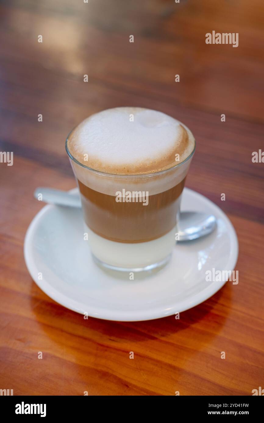 Leche y leche, a traditional Spanish coffee-based drink, a hot beverage ...