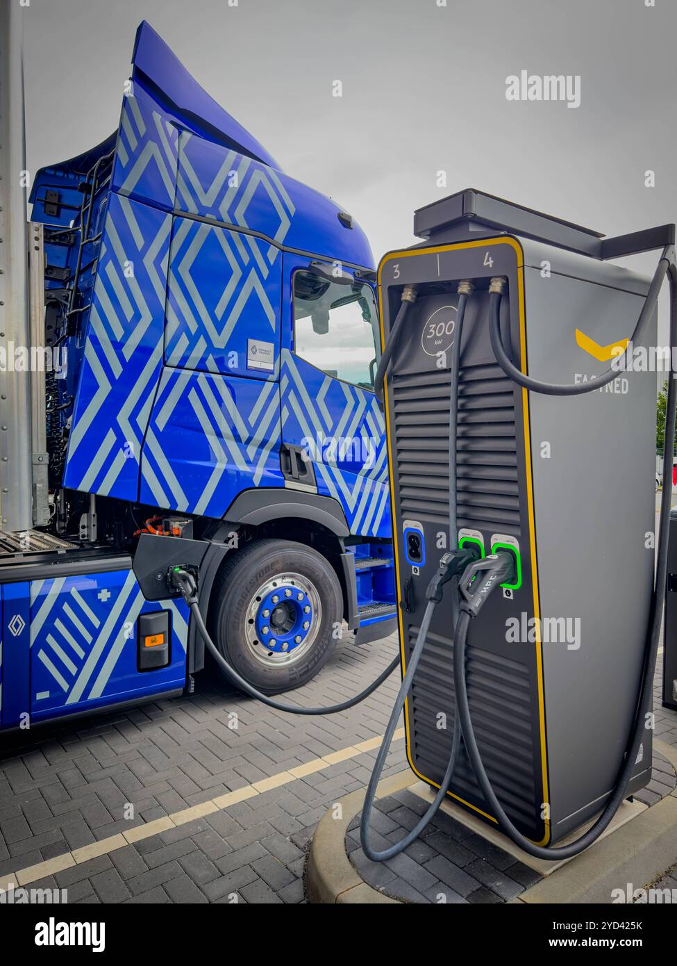 Electric Truck at a Fastned power station, charging station at A9 ...