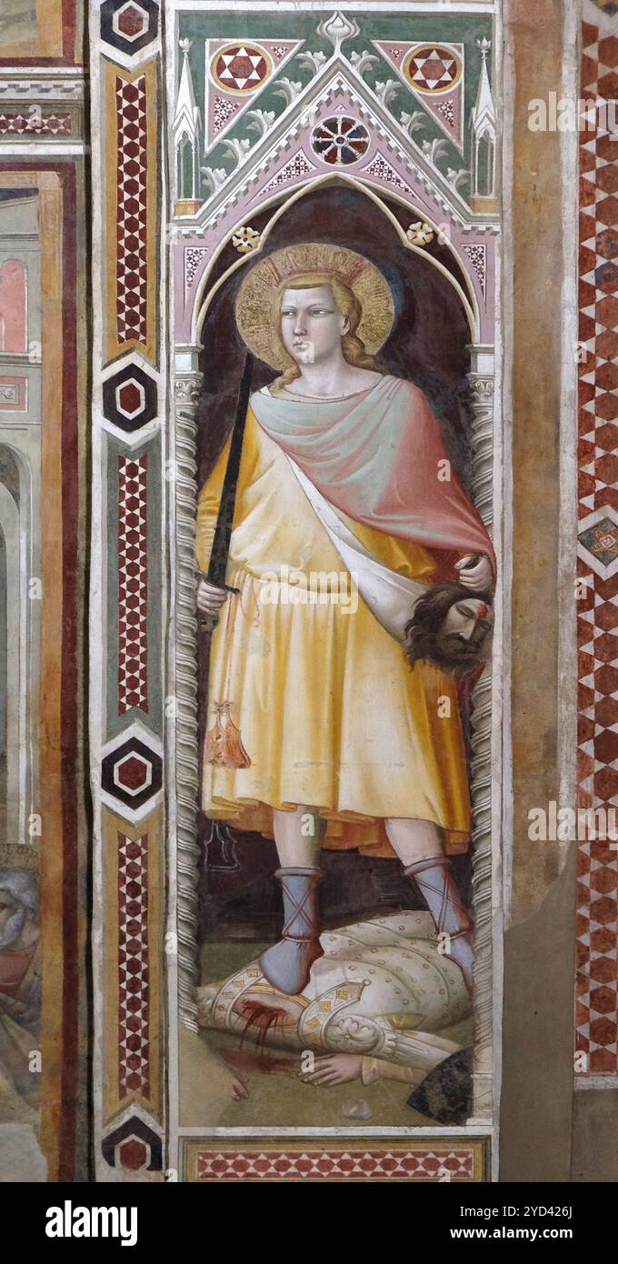 David holding Goliath's Head, part of the fresco cycle with Stories ...