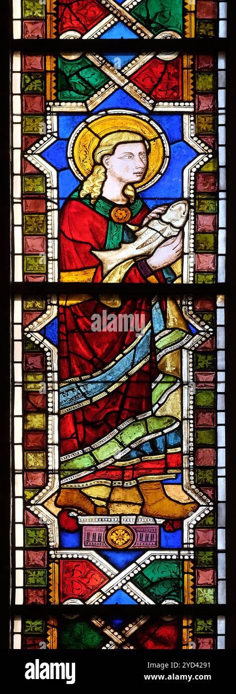 Saint Raphael the Archangel, stained glass window in the Basilica di ...