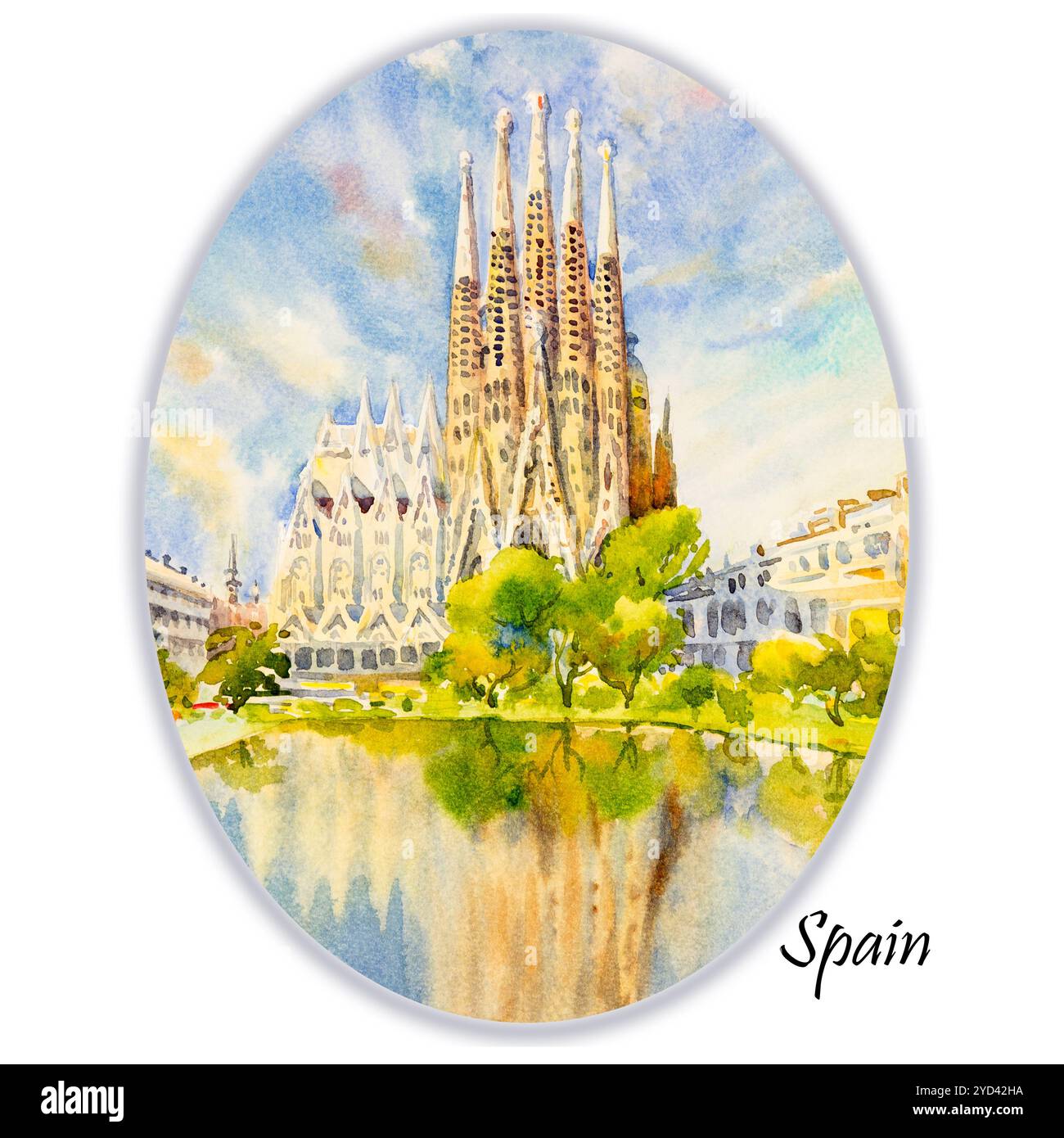 Sagrada familia cathedral landscape Cut Out Stock Images & Pictures - Alamy