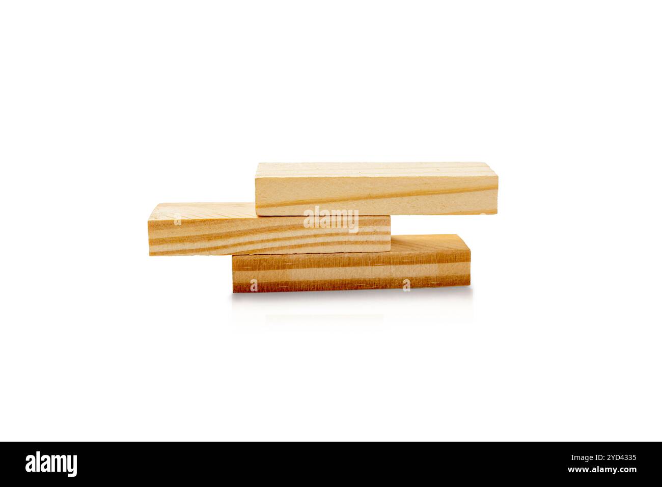 Stack of empty wooden blocks for copy space isolated over white ...