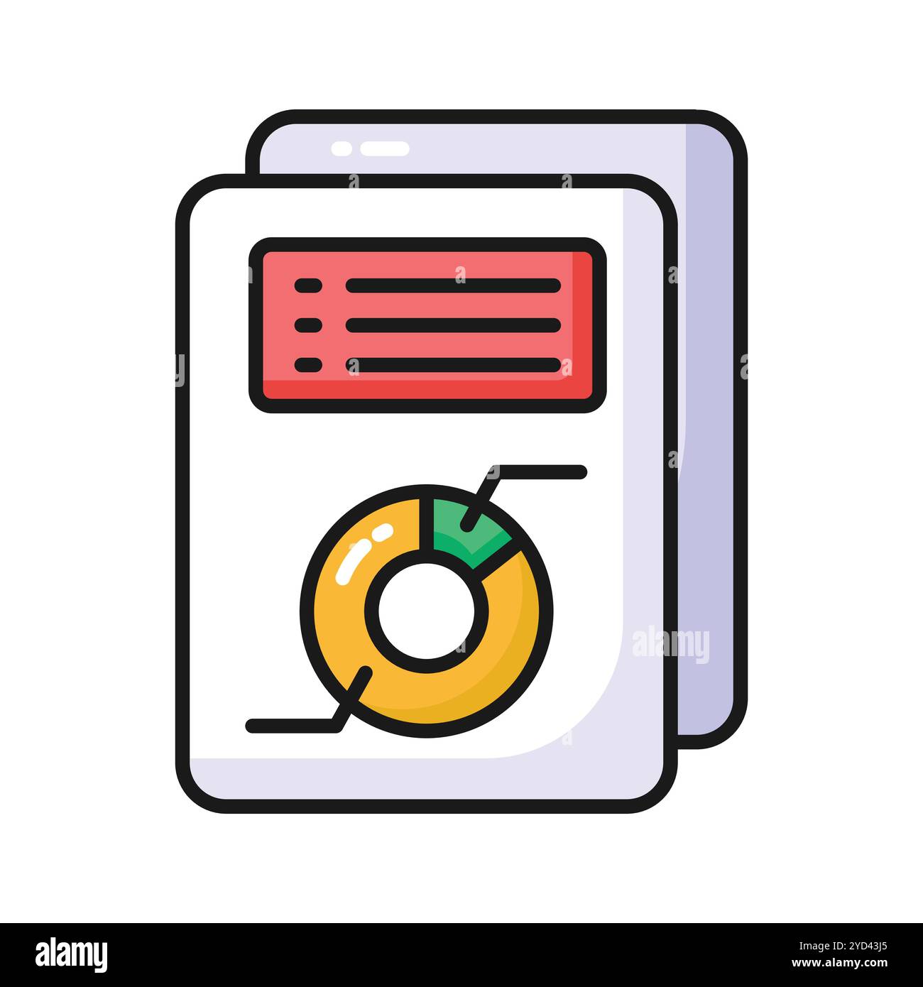 Pie chart on page denoting concept vector of business report in trendy style Stock Vector Image ...
