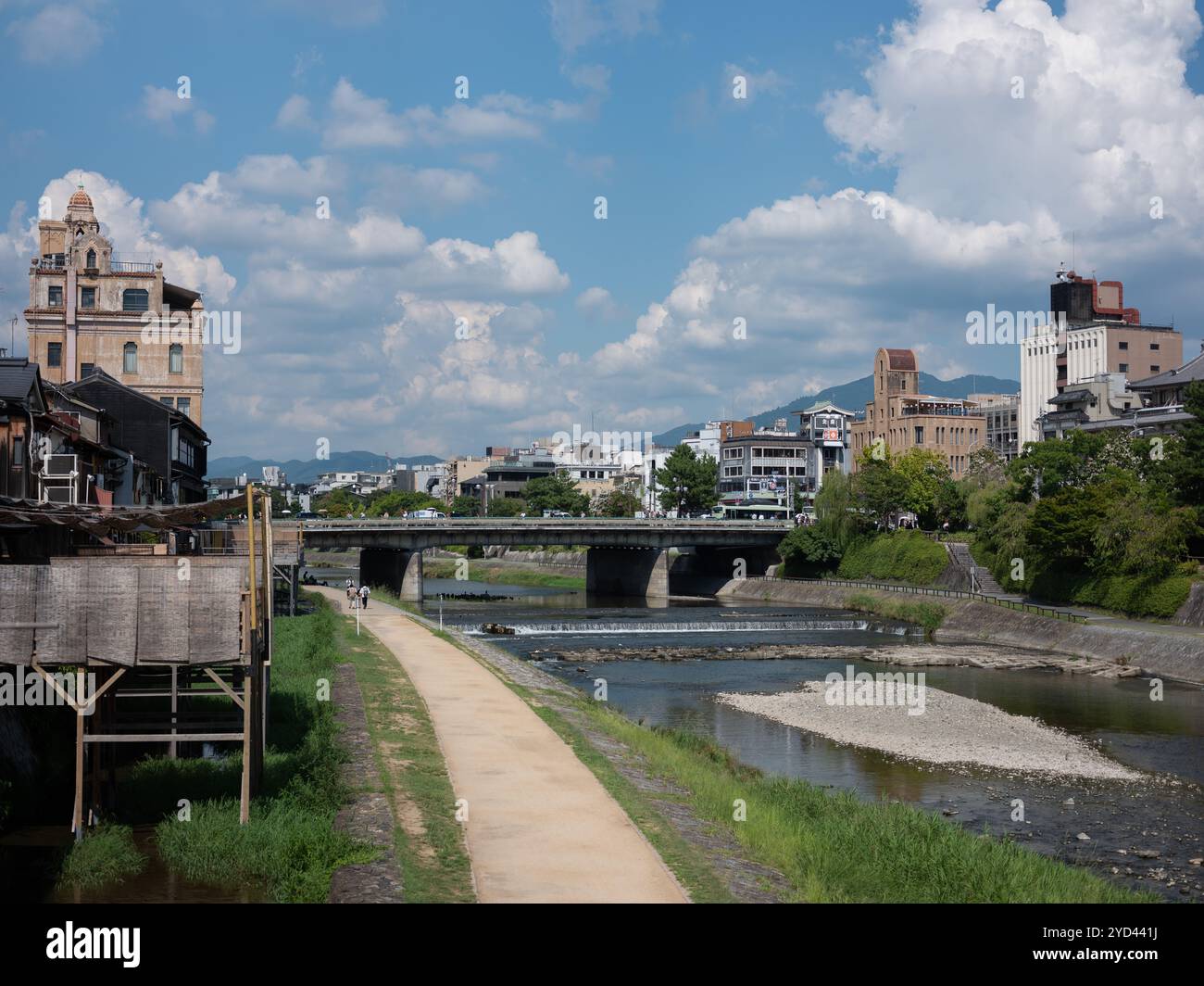 The Kamo river and Shijo Ohashi bridge in Kyoto, Japan Stock Photo - Alamy