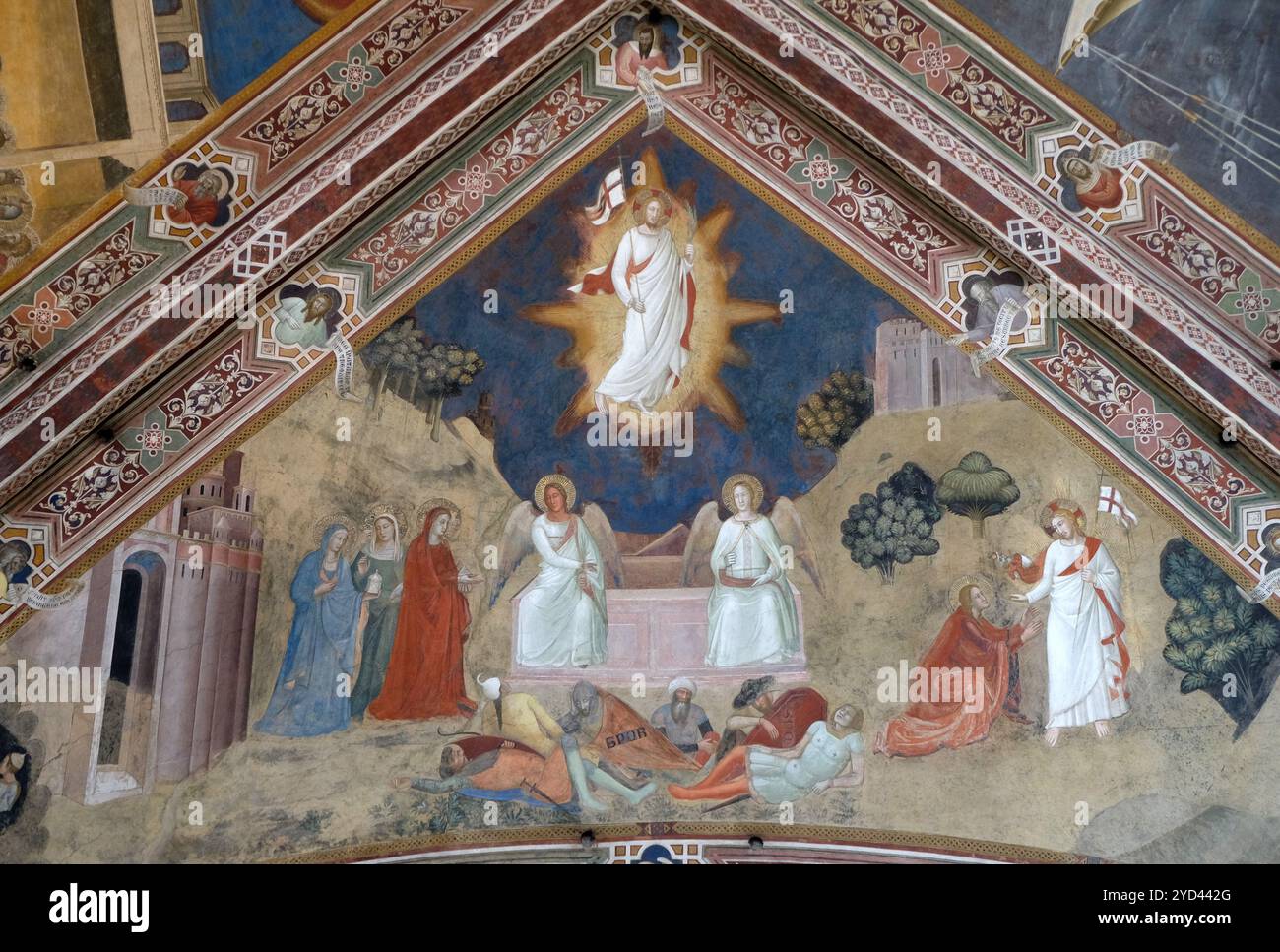 The Raising of Christ, fresco by Andrea Di Bonaiuto, detail from Passion and Resurrection of ...