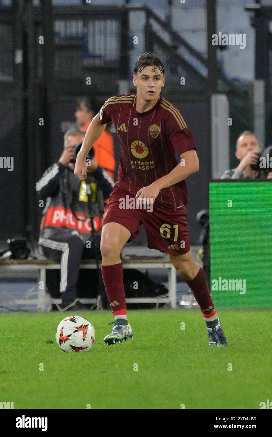 Romaâ s Niccolo' Pisilli during the UEFA Europa League 2024-2025 ...