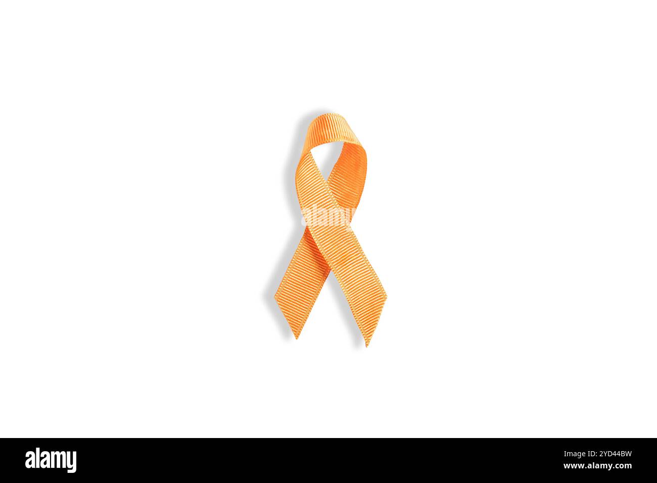 Orange kidney cancer awareness ribbon on white background Stock Photo ...