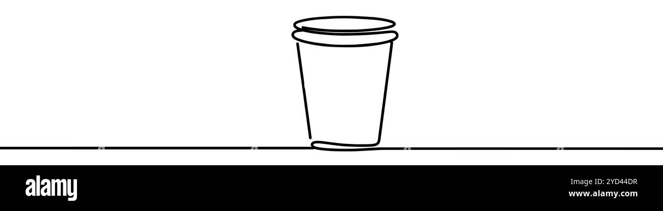 Continuous line drawing representing a coffee cup. Vector illustration ...