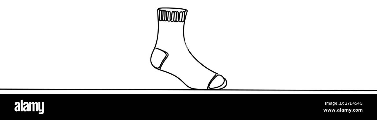 Single line drawing of a sock, illustrating simplicity and minimalism ...