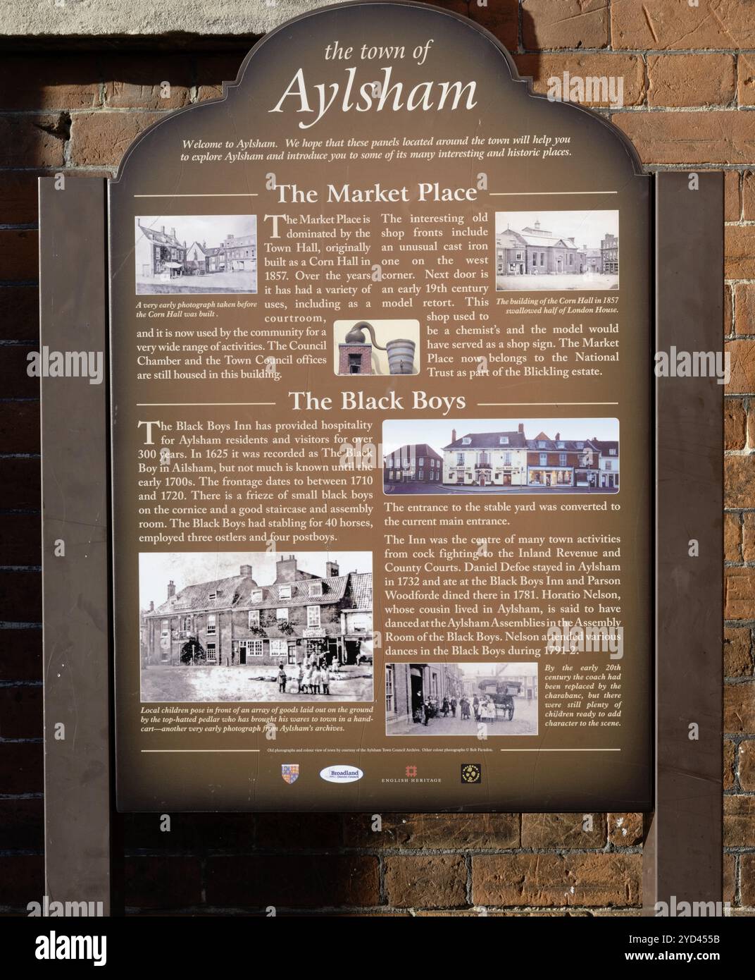 Tourist / visitor information and map board in the English village of ...