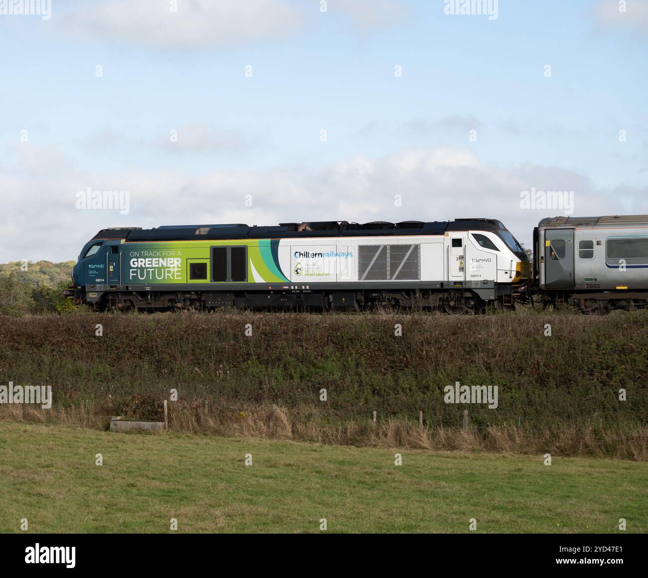 Chiltern Railways class 68 diesel locomotive No. 68014 pulling a Mainline service, Warwickshire ...