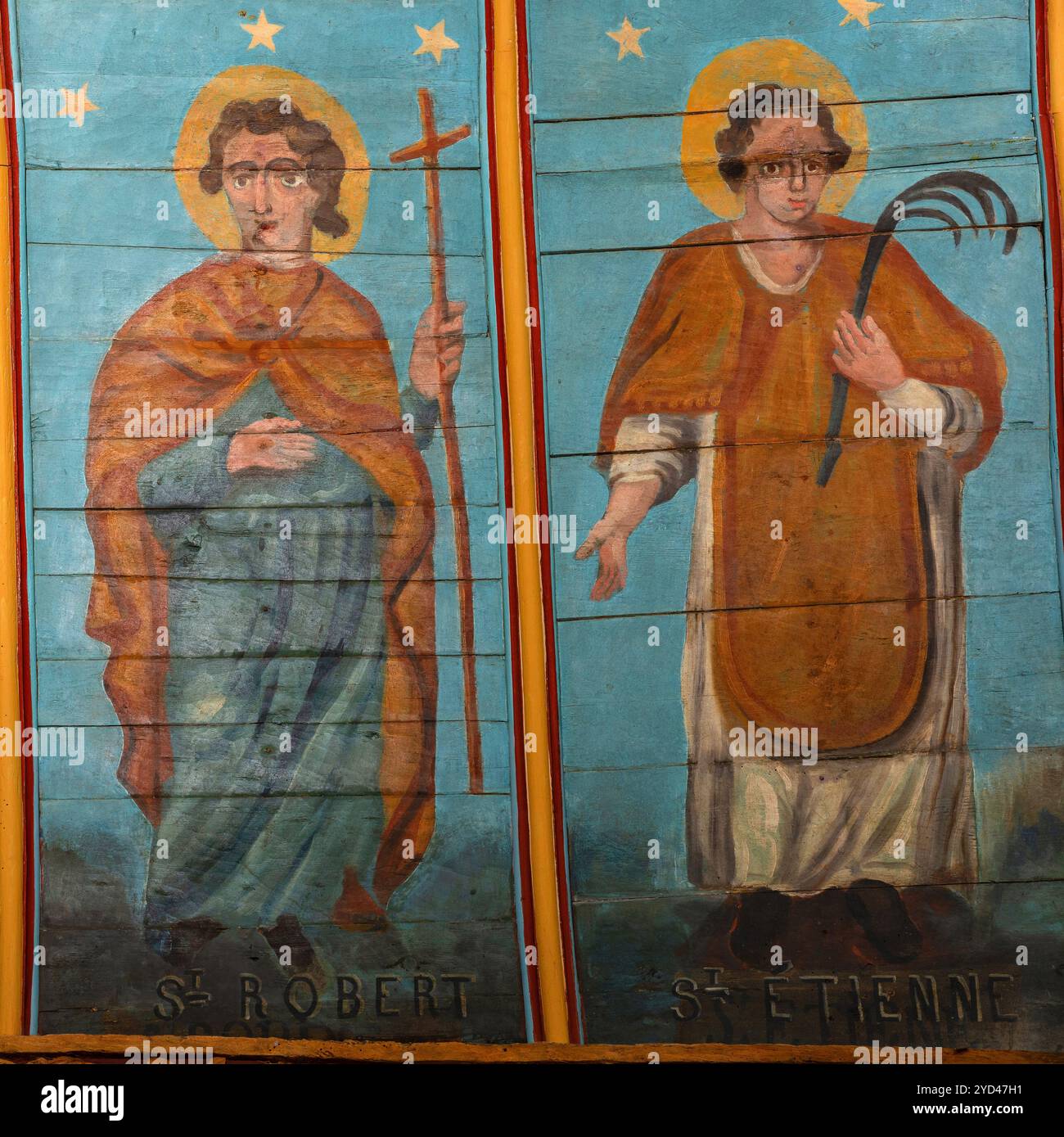 Saint Robert and Saint Stephen (St Etienne) who holds the martyr’s ...